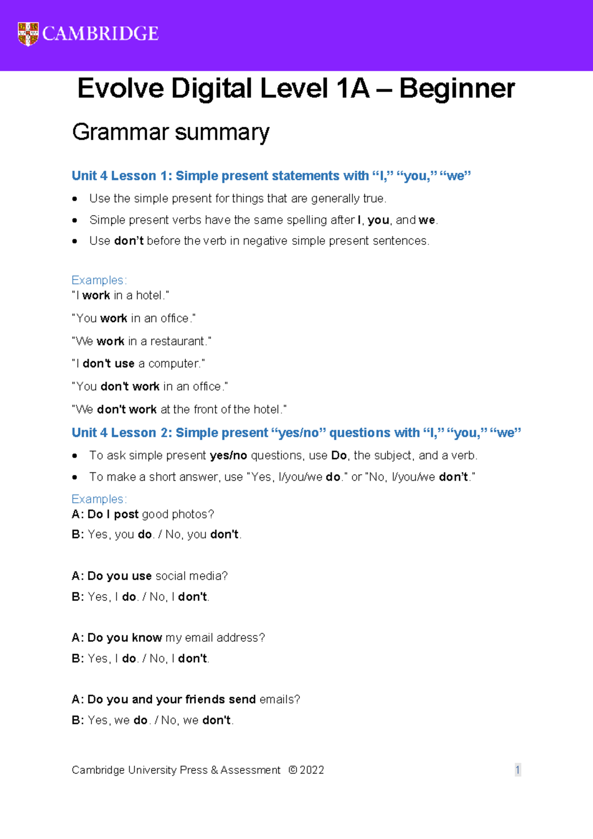 Unit 4 - BG - Grammar - vhjklñ{ - Cambridge University Press ...