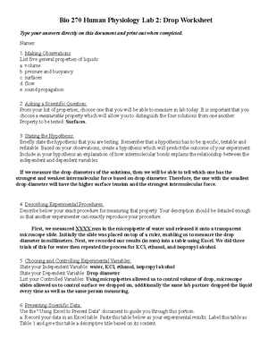 Lab 6 Muscle post-lab worksheet - BIO 270L Lab 6: Muscle post-lab worksheet Instructions: Type ...