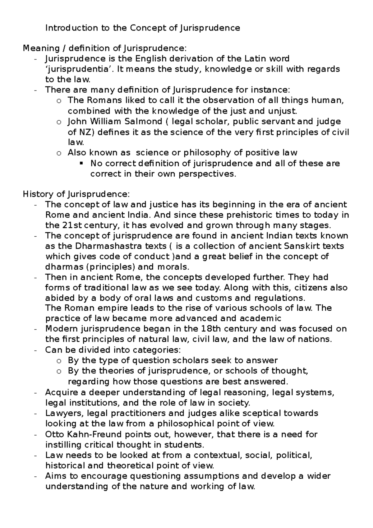 Jurisprudence Topic 1 - Introduction to the Concept of Jurisprudence ...