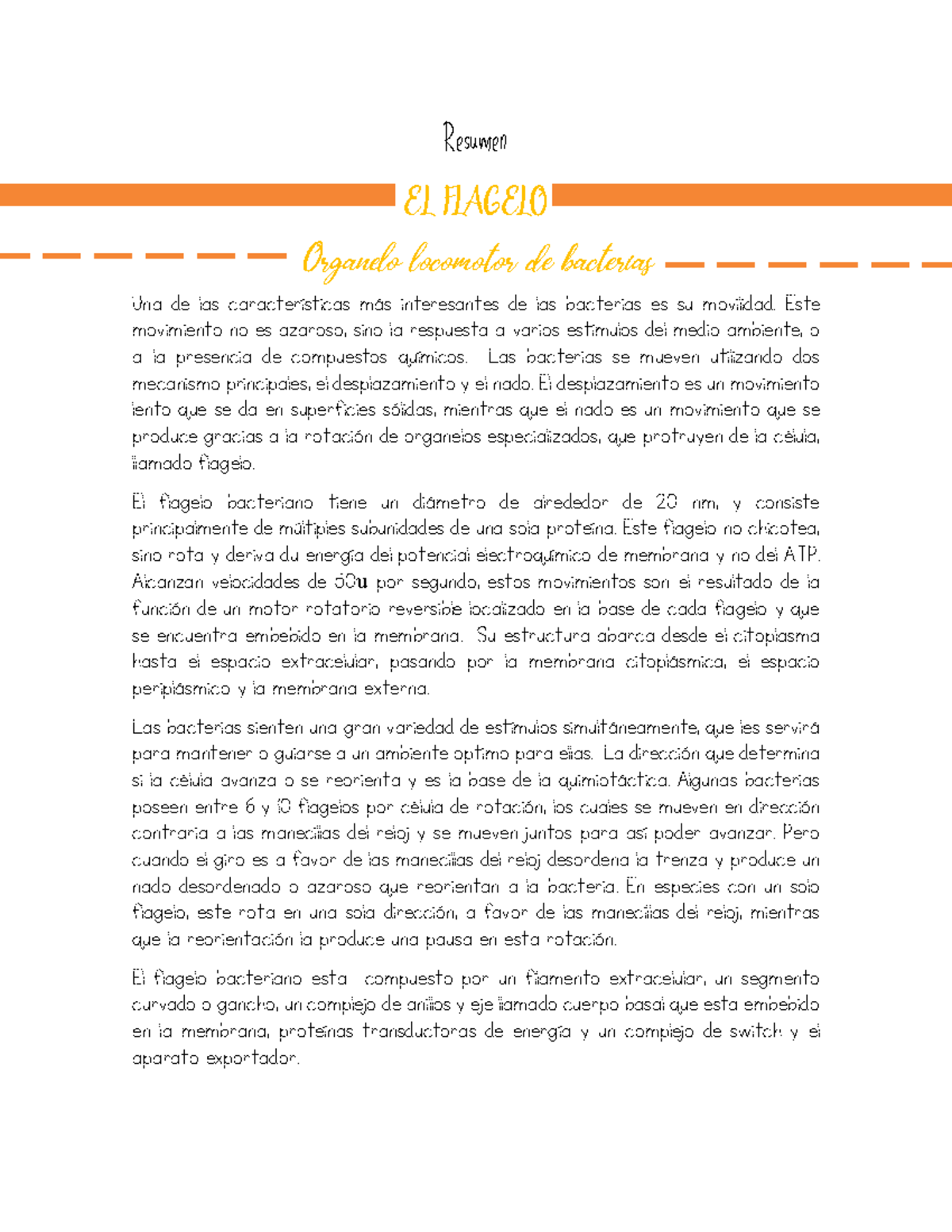 Resumen del flagelo Cruz Basurto Stephanie - Quimica - CETis 125 - Studocu