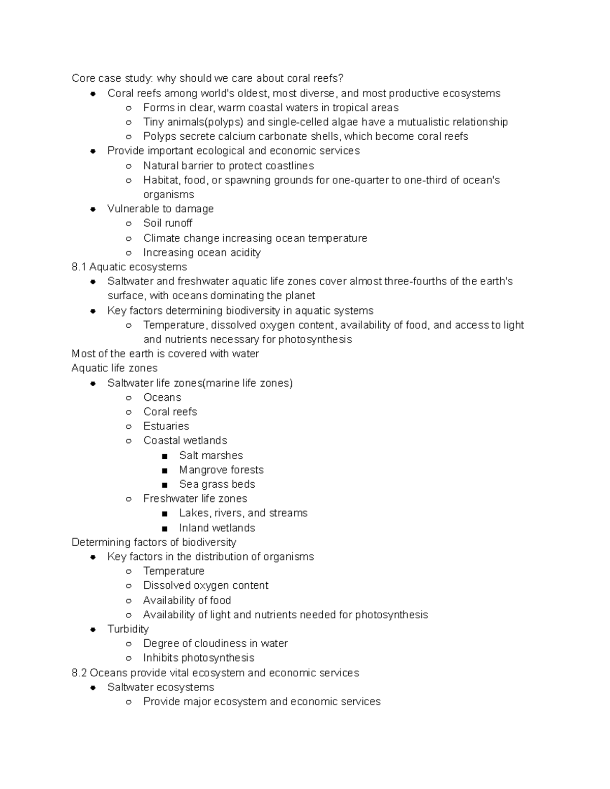 Intro to Environmental Science- Aquatic Ecosystems - Core case study ...