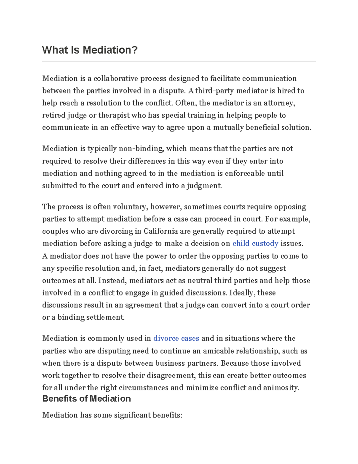 What Is Mediation - What Is Mediation? Mediation is a collaborative ...
