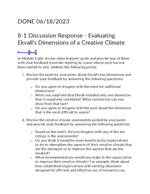 MBA 580 Module 9-1 Project Submission Part Three Organizational ...