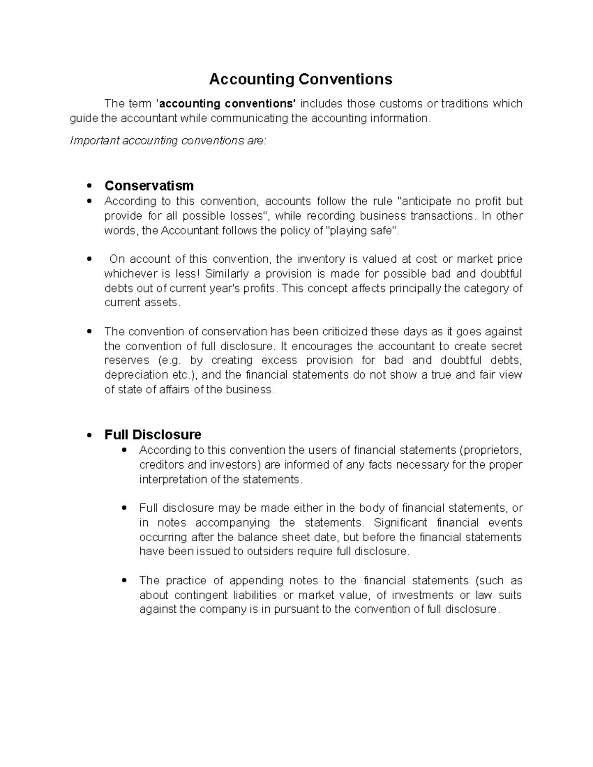 Accounting Conventions-Objects and Branches of Accounting - Accounting ...