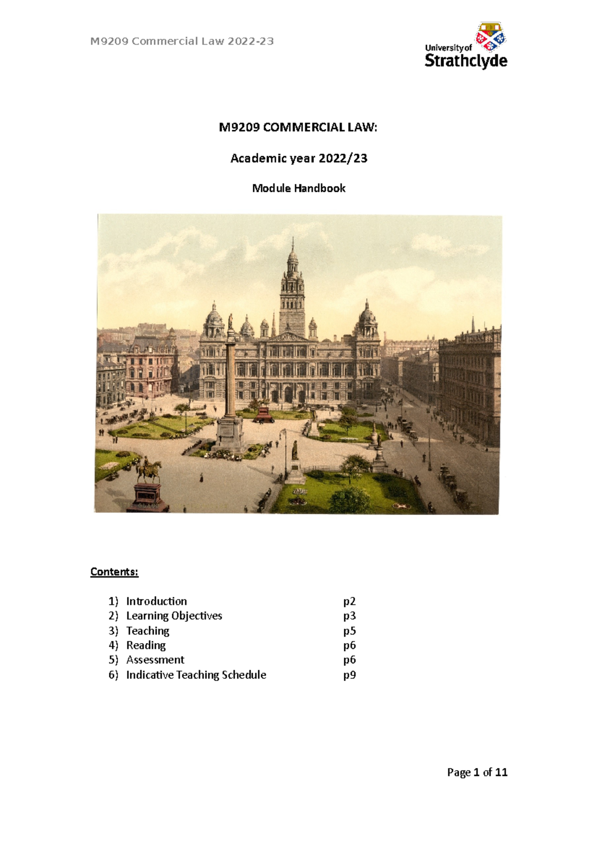 Commercial Law Module Handbook 2022-23 - M9209 COMMERCIAL LAW: Academic year 2022/ Module ...