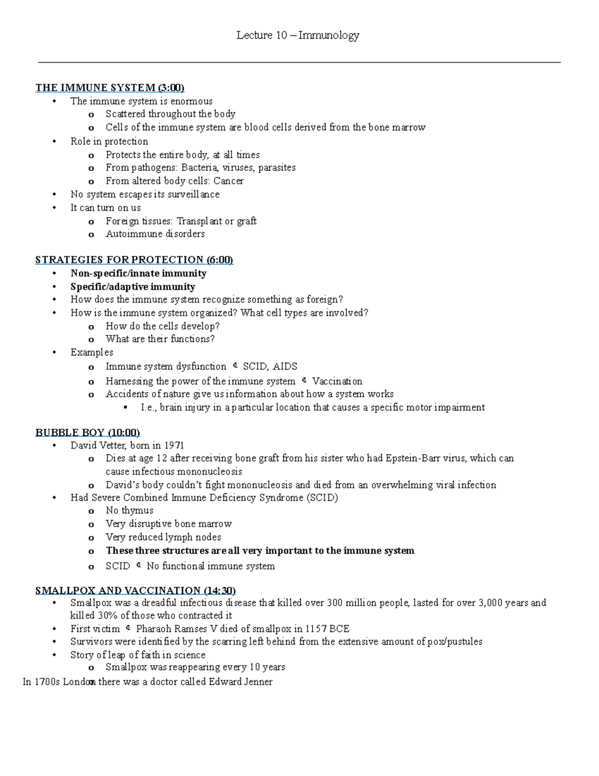 Introduction to Immunology - Lecture 10 – Immunology - Studocu