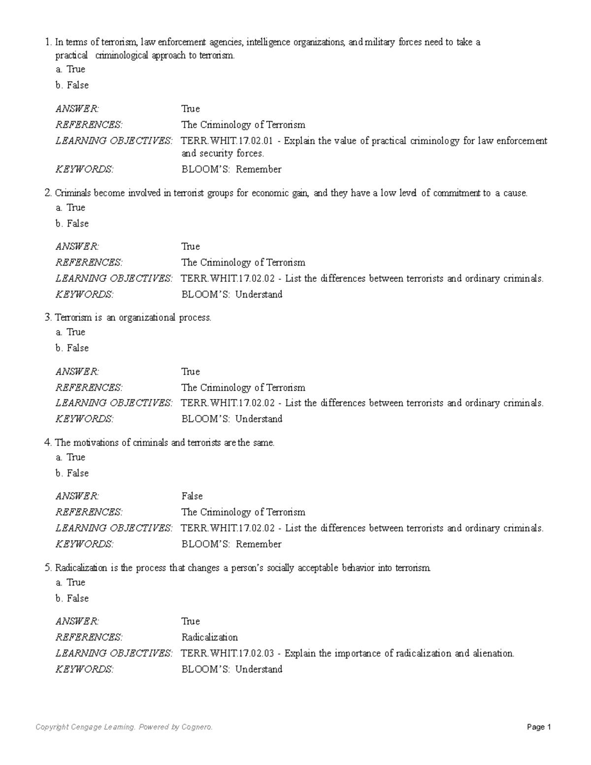 Chapter 02 Practical Criminology Radicalization and Types of Terrorism ...