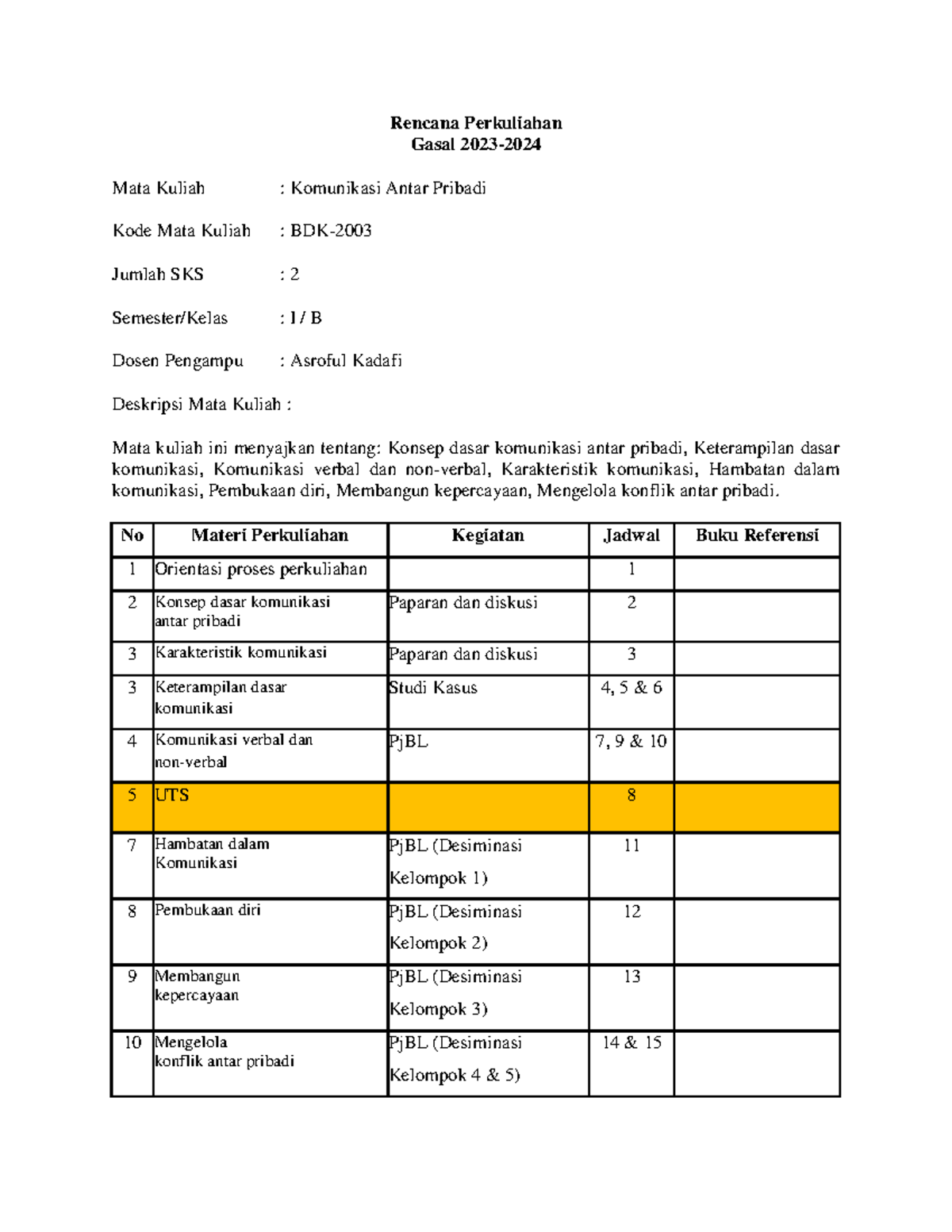 Rencana Perkuliahan KAP Gasal 23-24 - Rencana Perkuliahan Gasal 2023 ...