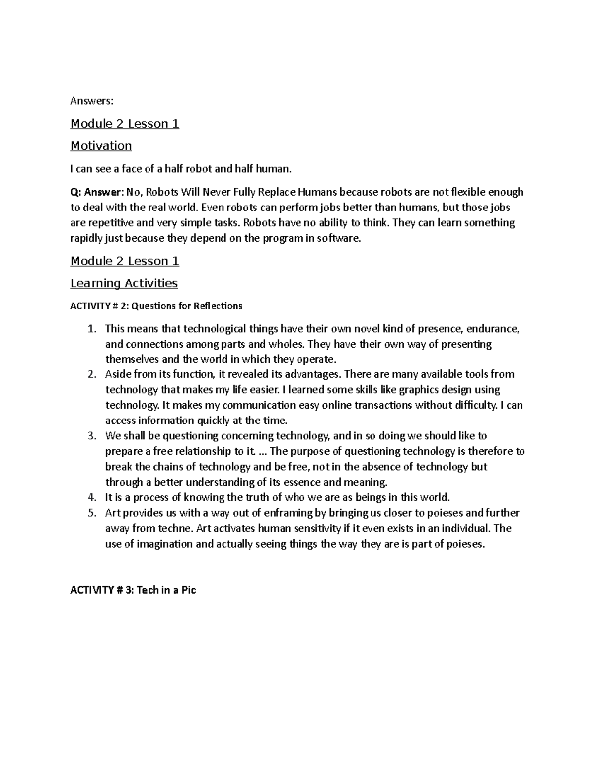 Science Technology and Society answer (Module 2) - Answers: Module 2 ...