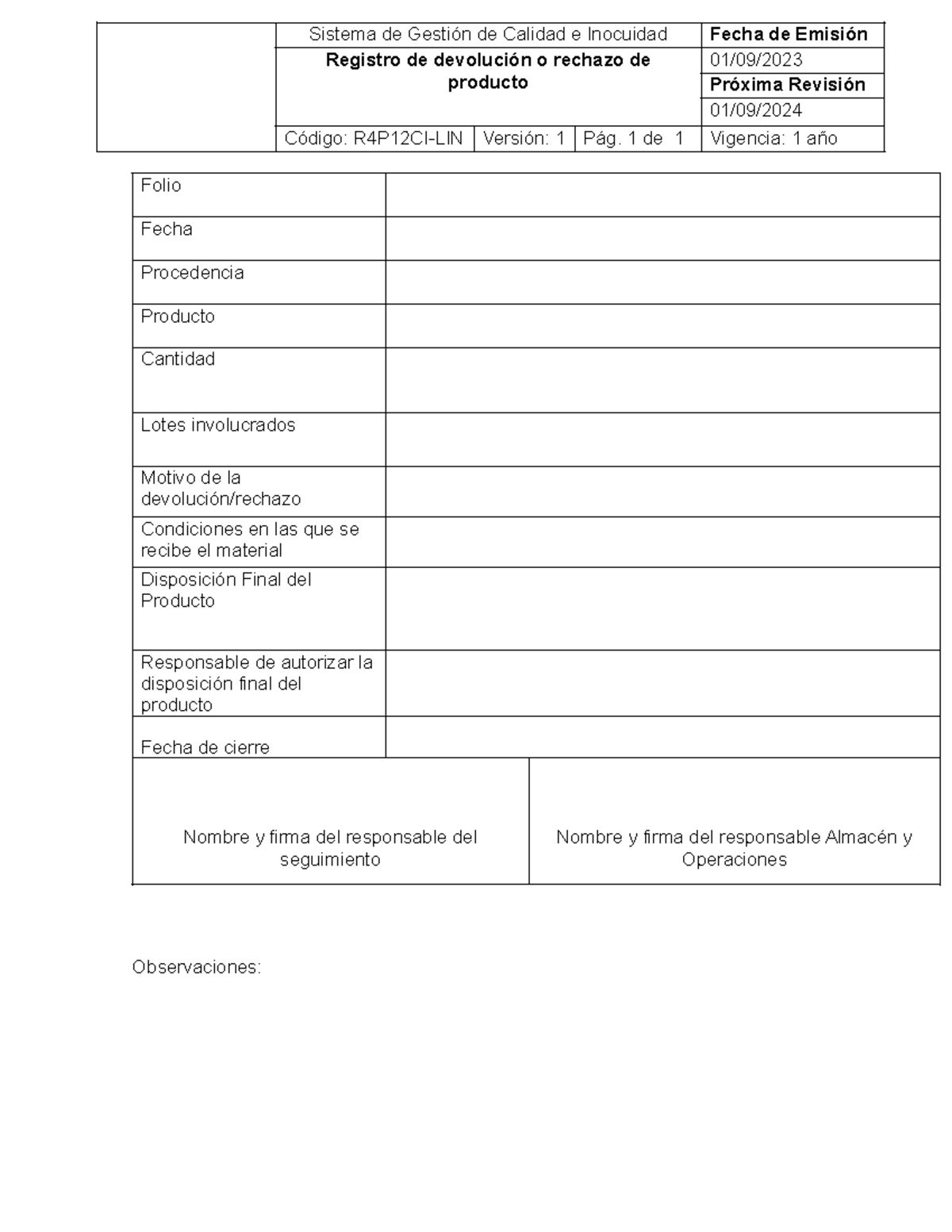 R4P12CI-LIN Registro de devolución o rechazo de producto - copia ...
