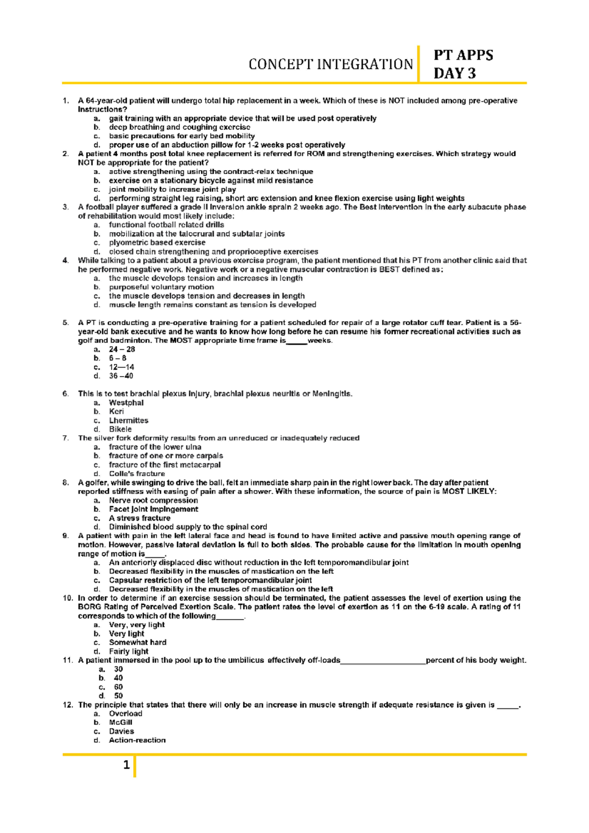 Concept- Integ-PT-APPS-DAY-3 - Occupational Therapy - Studocu