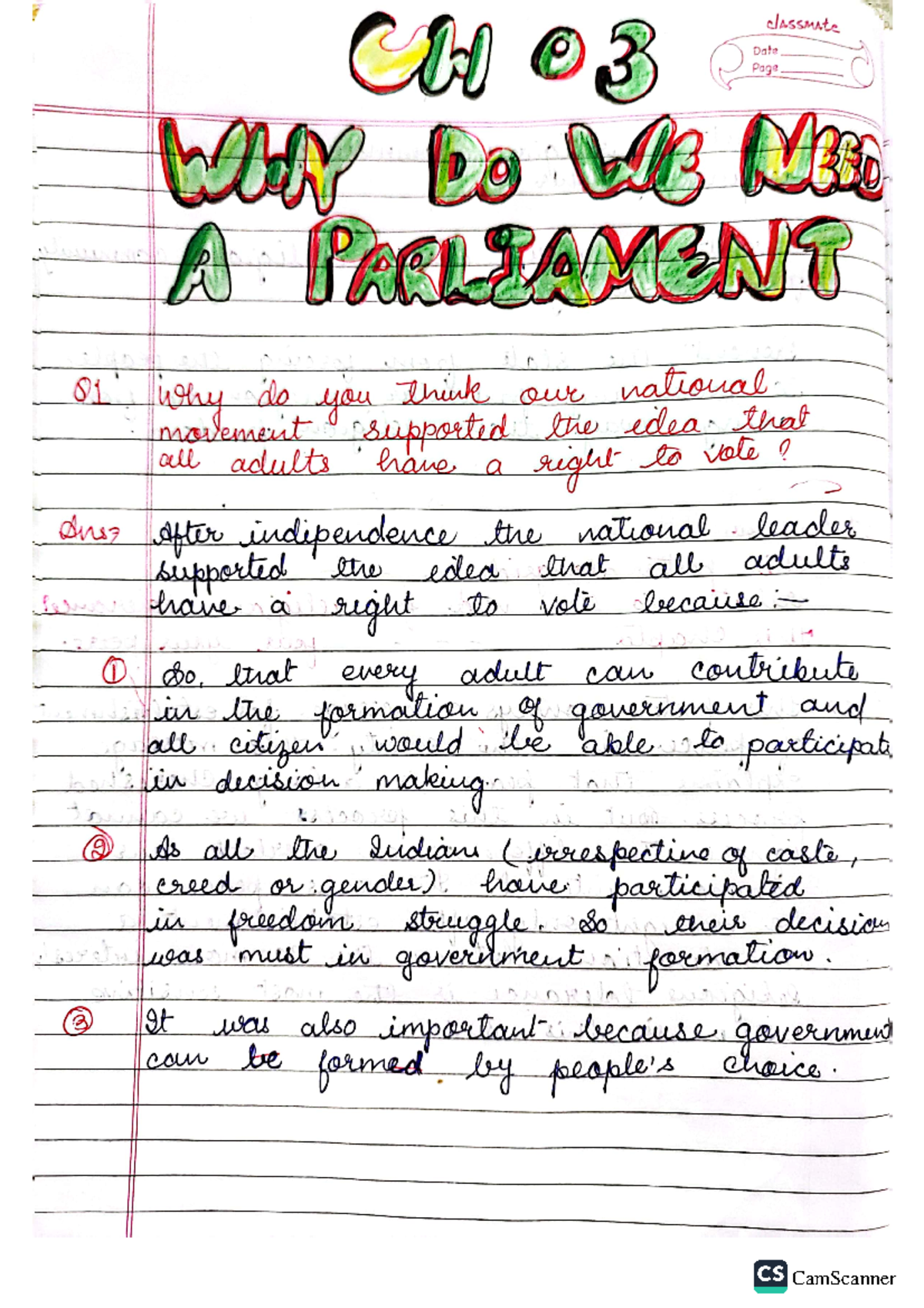8 Civics chapter 3 - Thank you - Geography HL - CamScanner - Studocu