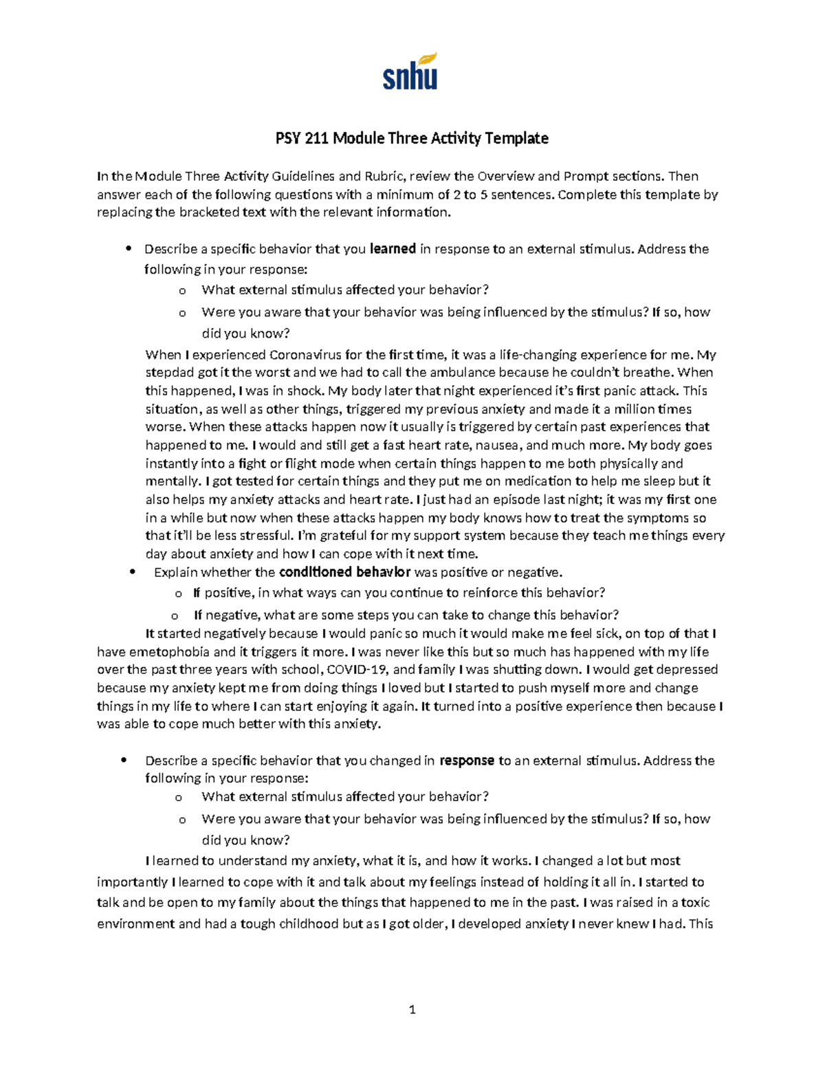 3-2 Activity Journal, PSY-211 - PSY 211 Module Three Activity Template ...