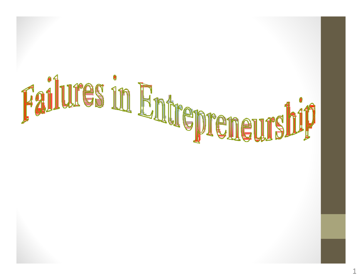 Failures in Entrepreneurship - How do You View Failure? Failure in ...