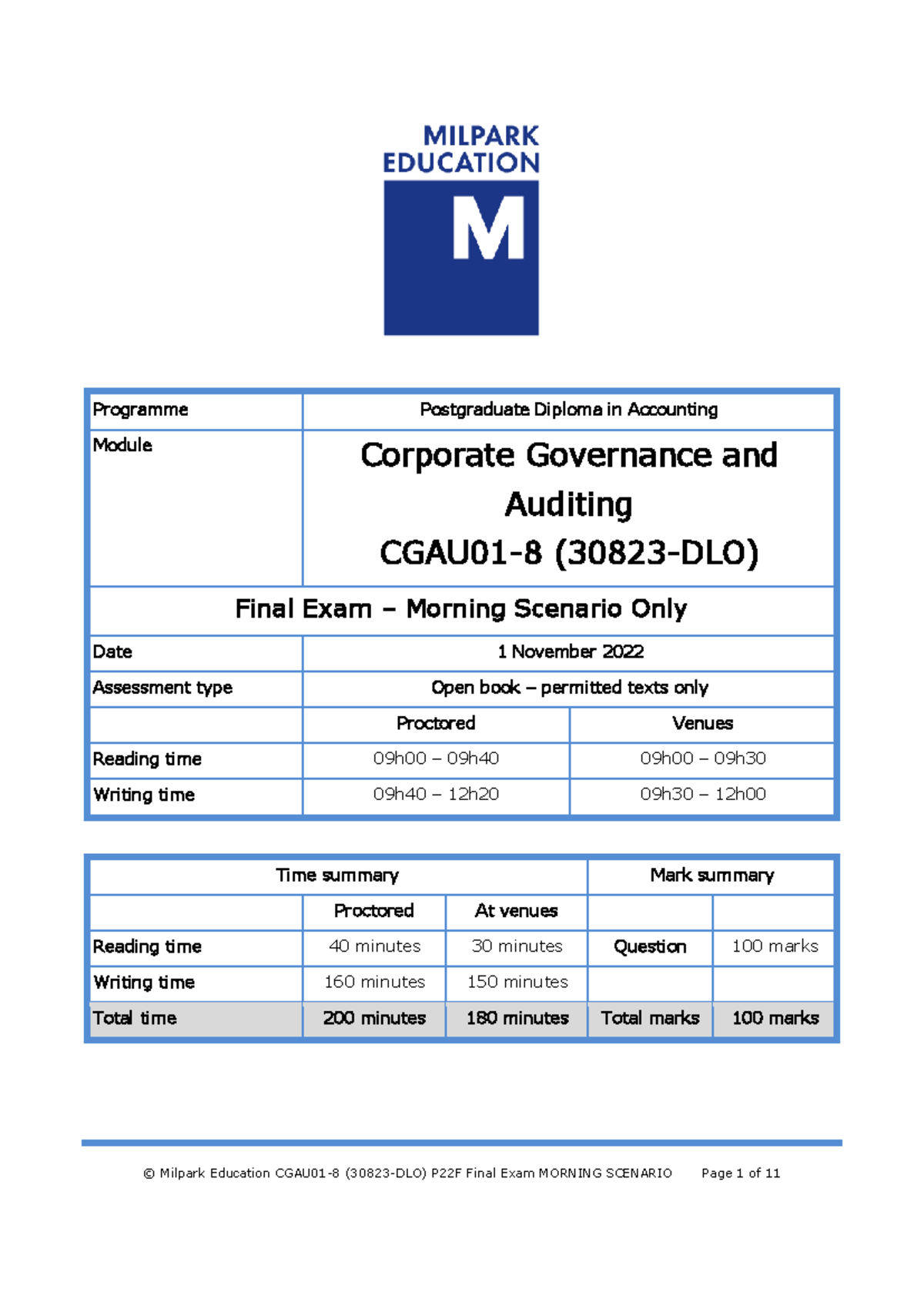1. P22F CGAU Final Exam Morning Scenario - Programme Postgraduate ...