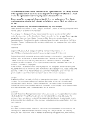 Unit 1 Discussion - The text defines management as “The art of getting things done through the ...