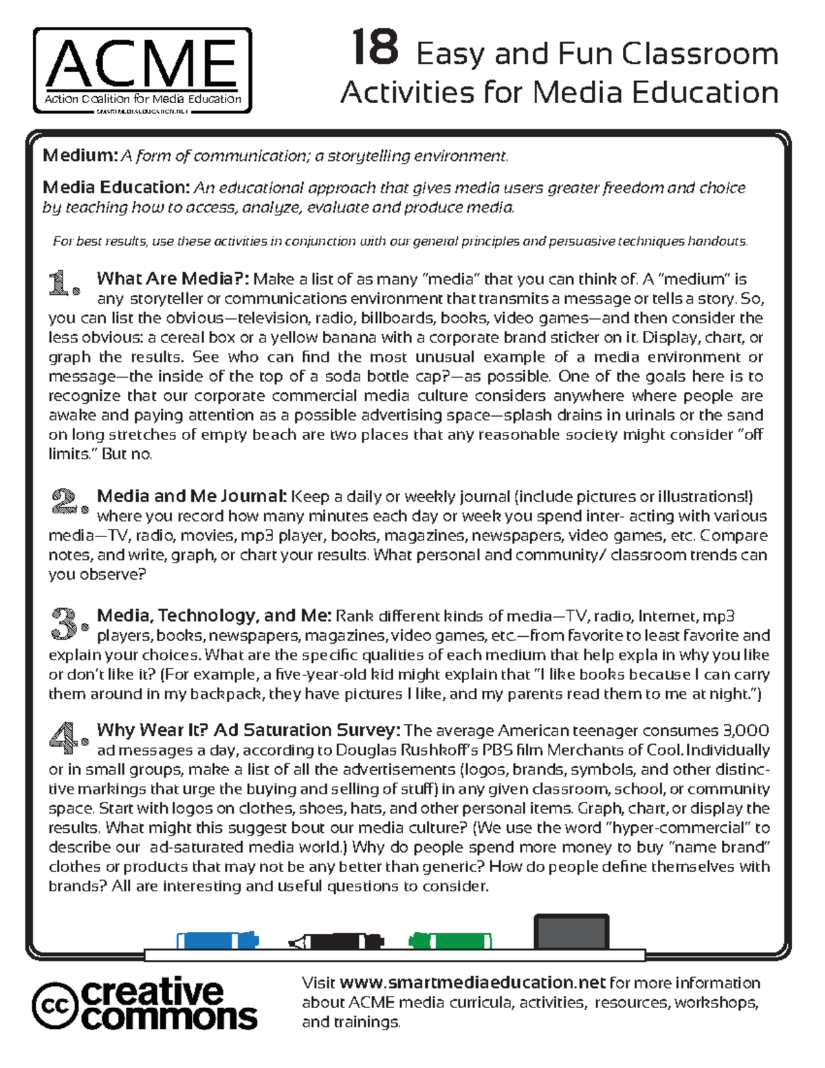 18 classroom activities - ACME Action Coalition for Media Education ...