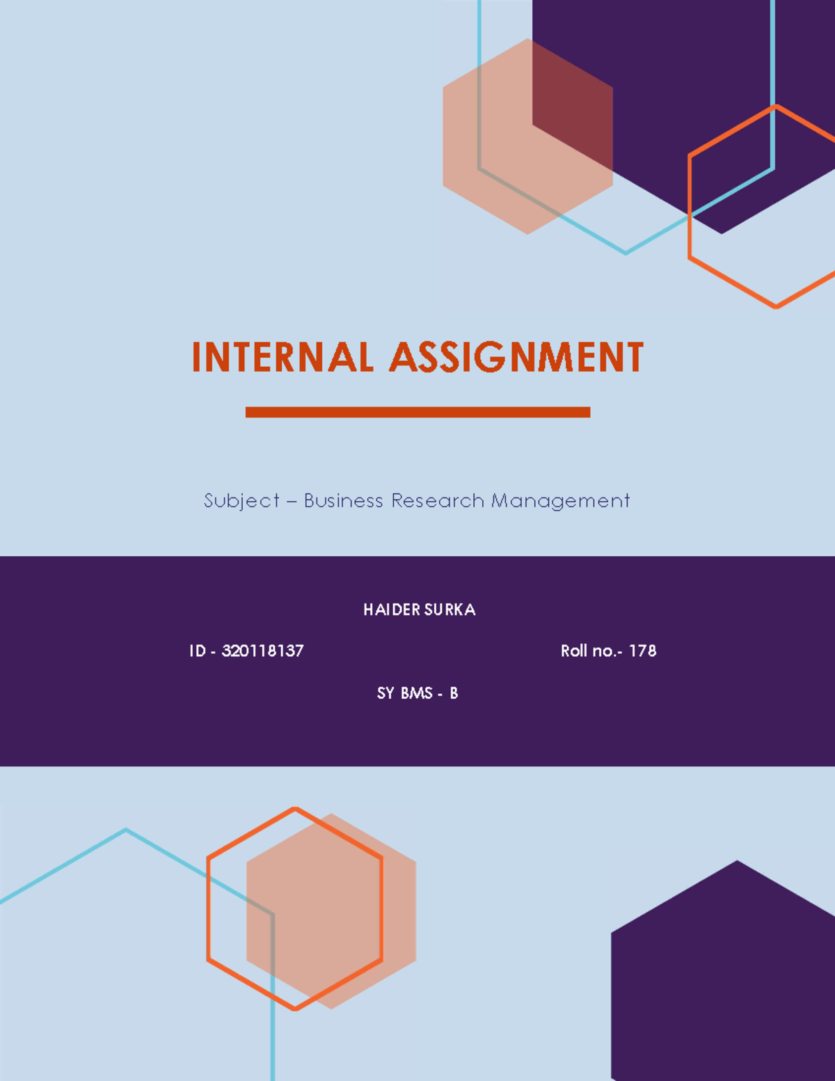 Internal Assignment-brm-haider - Subject – Business Research Management ...