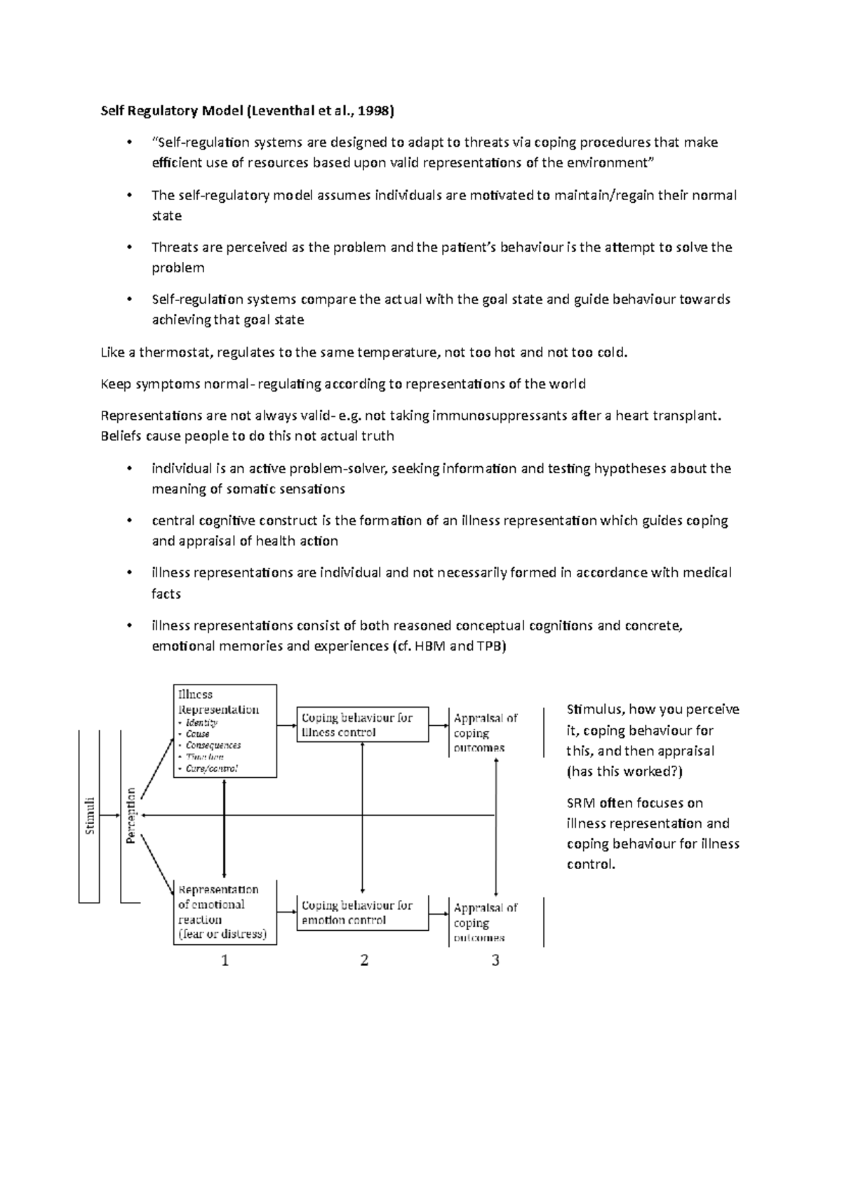 Self Regulatory Model - , 1998) - “Self-regulation systems are designed ...
