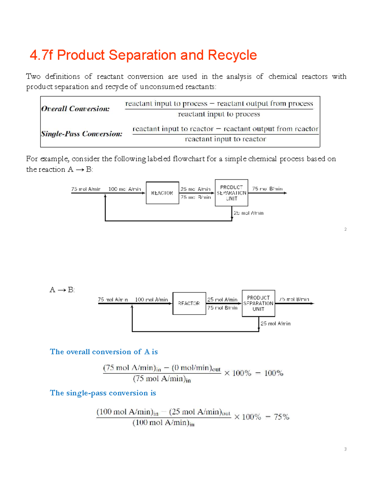 Part 2 - chemical - 4 Product Separation and Recycle 2 Two definitions ...