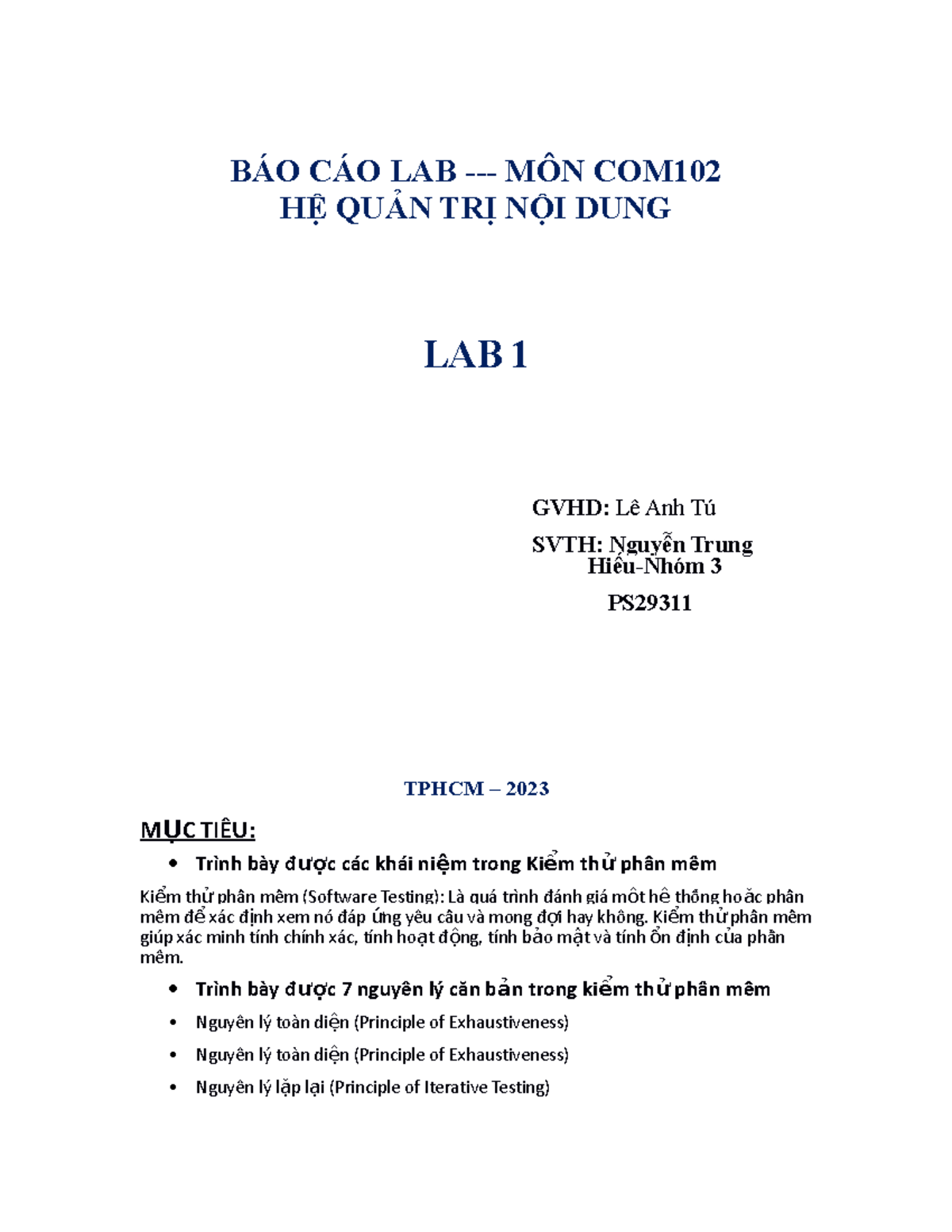 SA18303 Nguyen Trung Hieu PS29311-Nhom3-Lab1 - BÁO CÁO LAB - MÔN COM HỆ QUẢN TRỊ NỘI DUNG LAB 1 ...