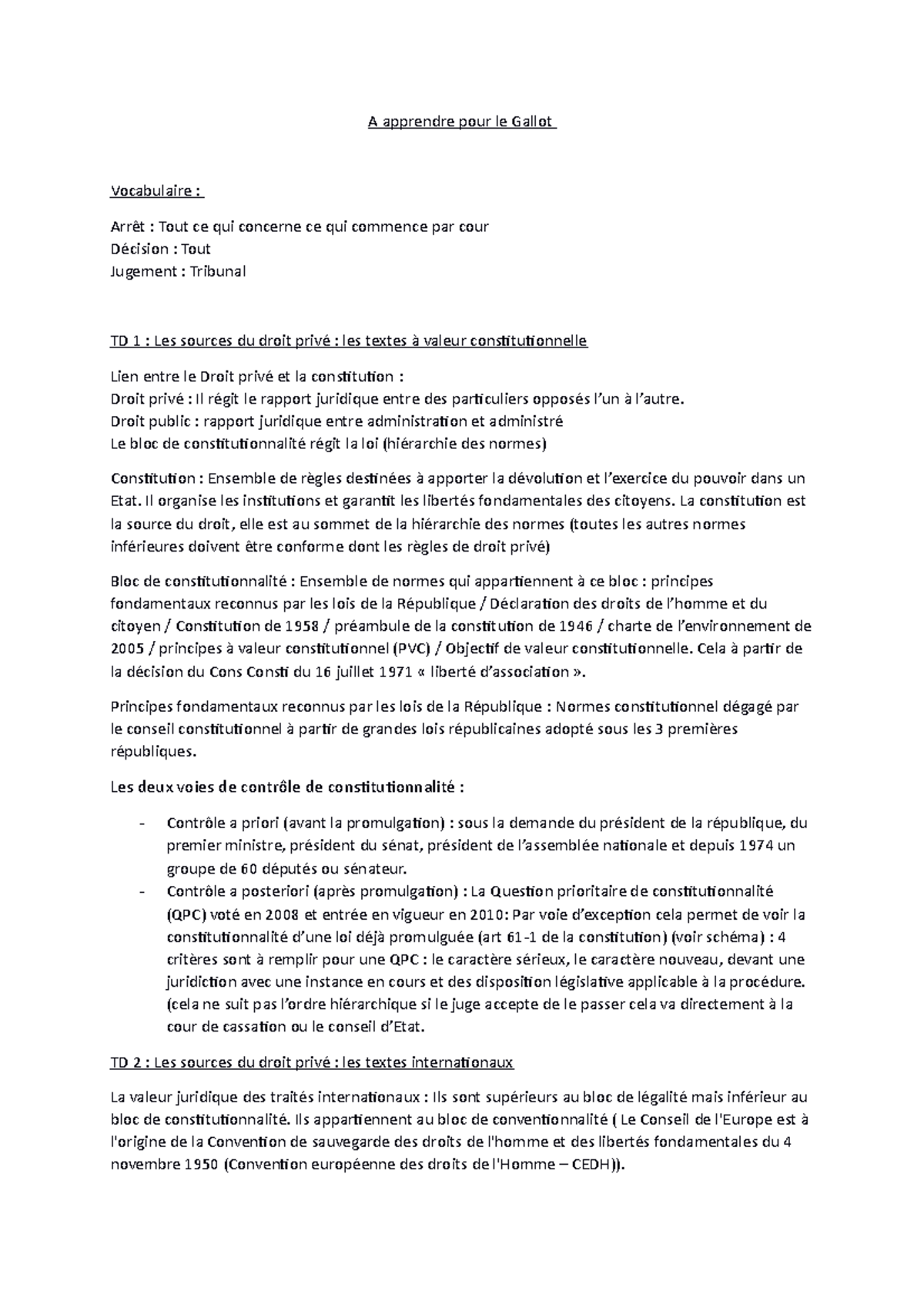 Fiche de révision pour le Gallot - A apprendre pour le Gallot ...