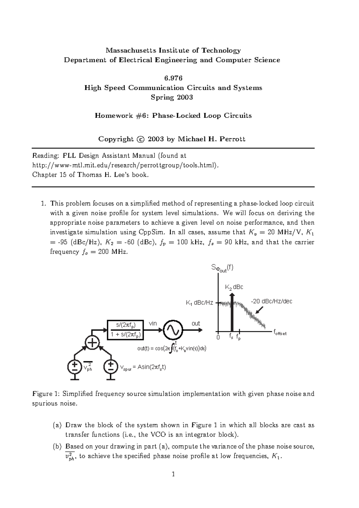 E 6 - Phase-Locked Loop Circuits - Massachusetts Institute of ...