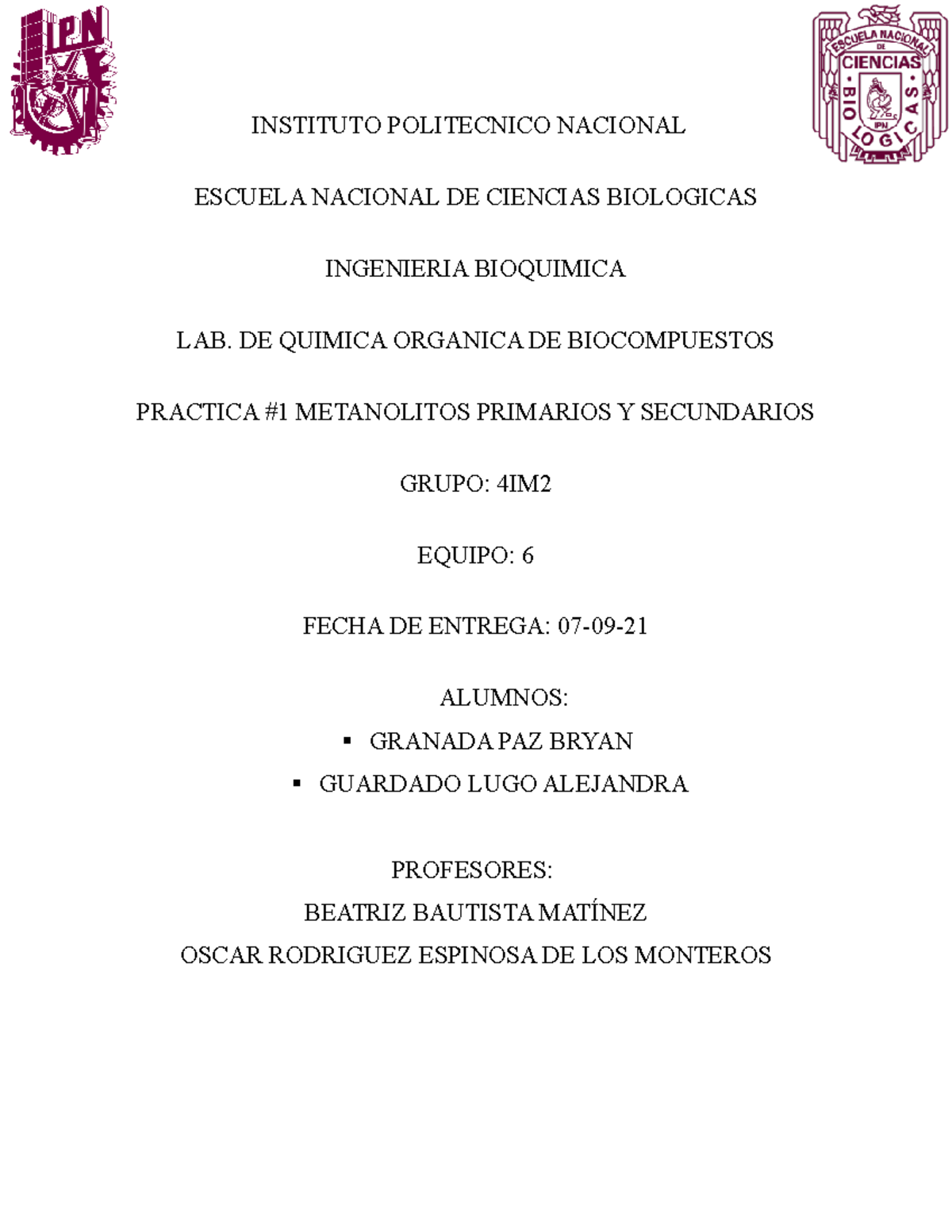 1. Practica #1 Equipo 6 - biocompuestos - INSTITUTO POLITECNICO ...