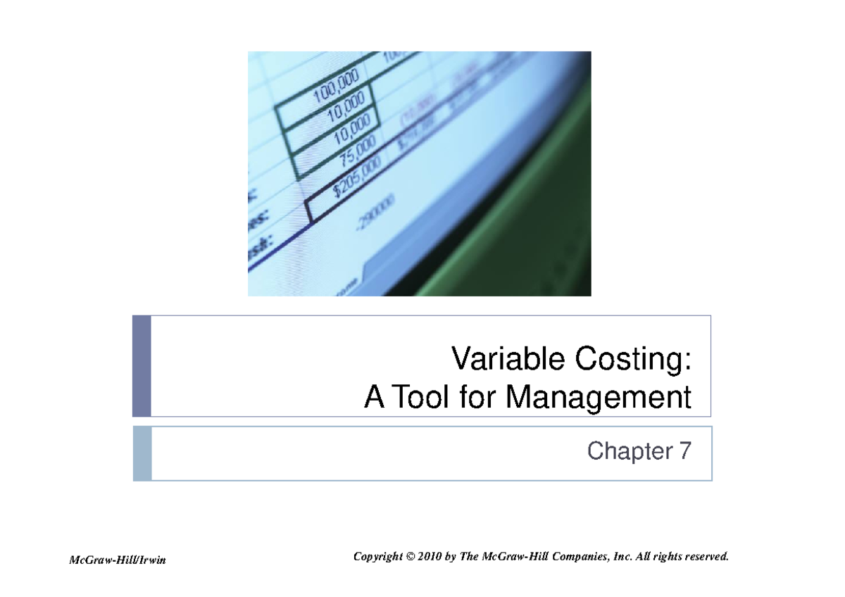 7 variable costing a tool for management compatibility mode - Variable ...