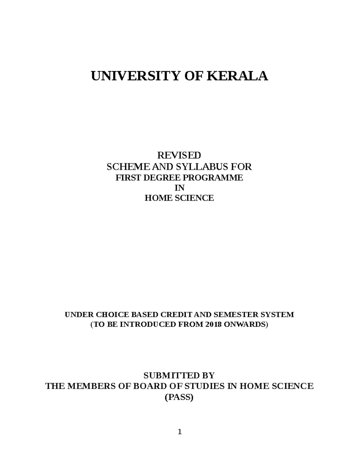 Home Science bsc - notes - UNIVERSITY OF KERALA REVISED SCHEME AND ...