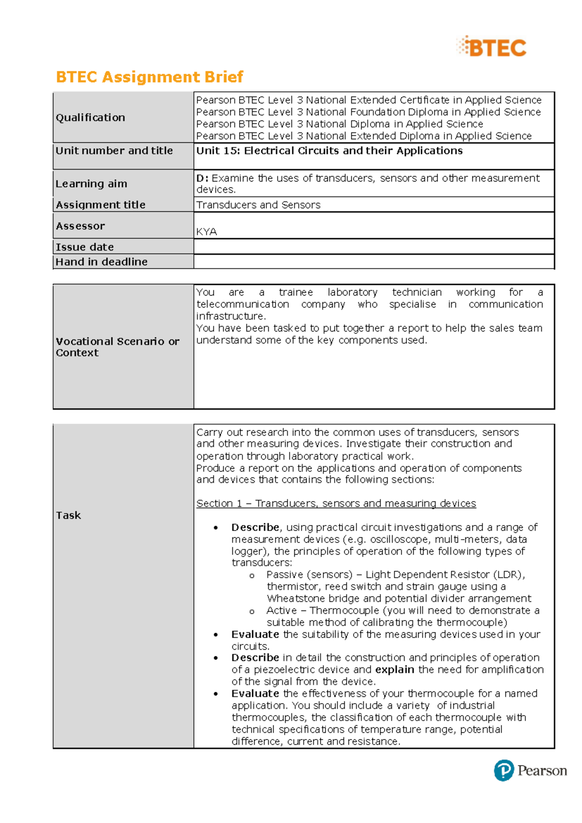 Unit-15-D - description of the work done in physics assignment brief ...
