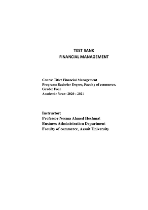 Chapter 1 fm-part 1 - financial management - CHAPTER 1 THE ROLE OF ...