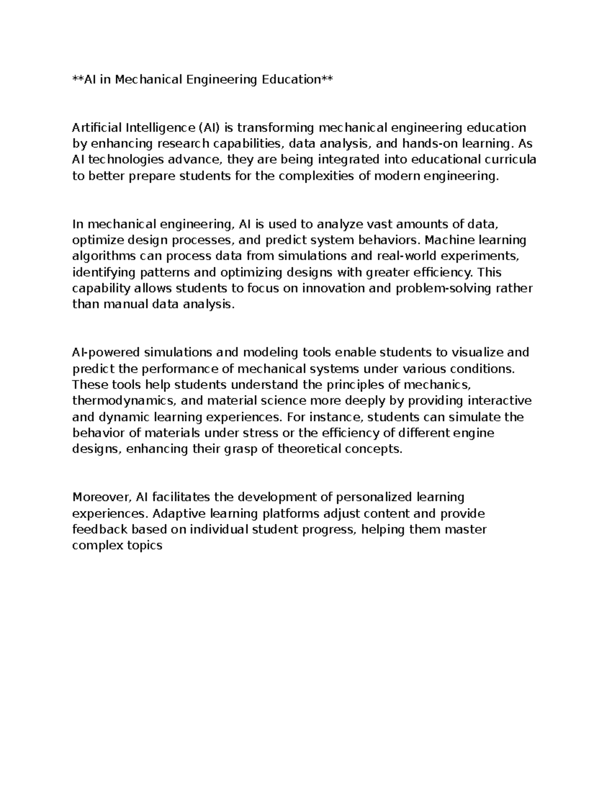 AI in Mechanical Engineering Education - AI in Mechanical Engineering ...