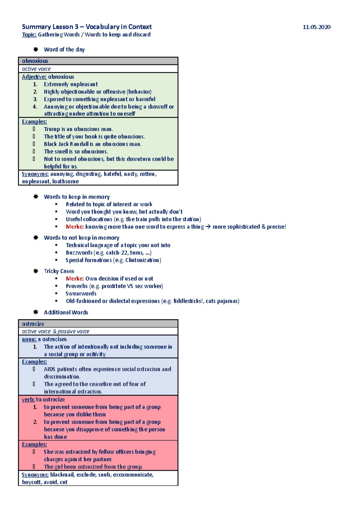 Summary Lesson 3 Vocabulary in Context - Summary Lesson 3 – Vocabulary in Context 11. Topic ...