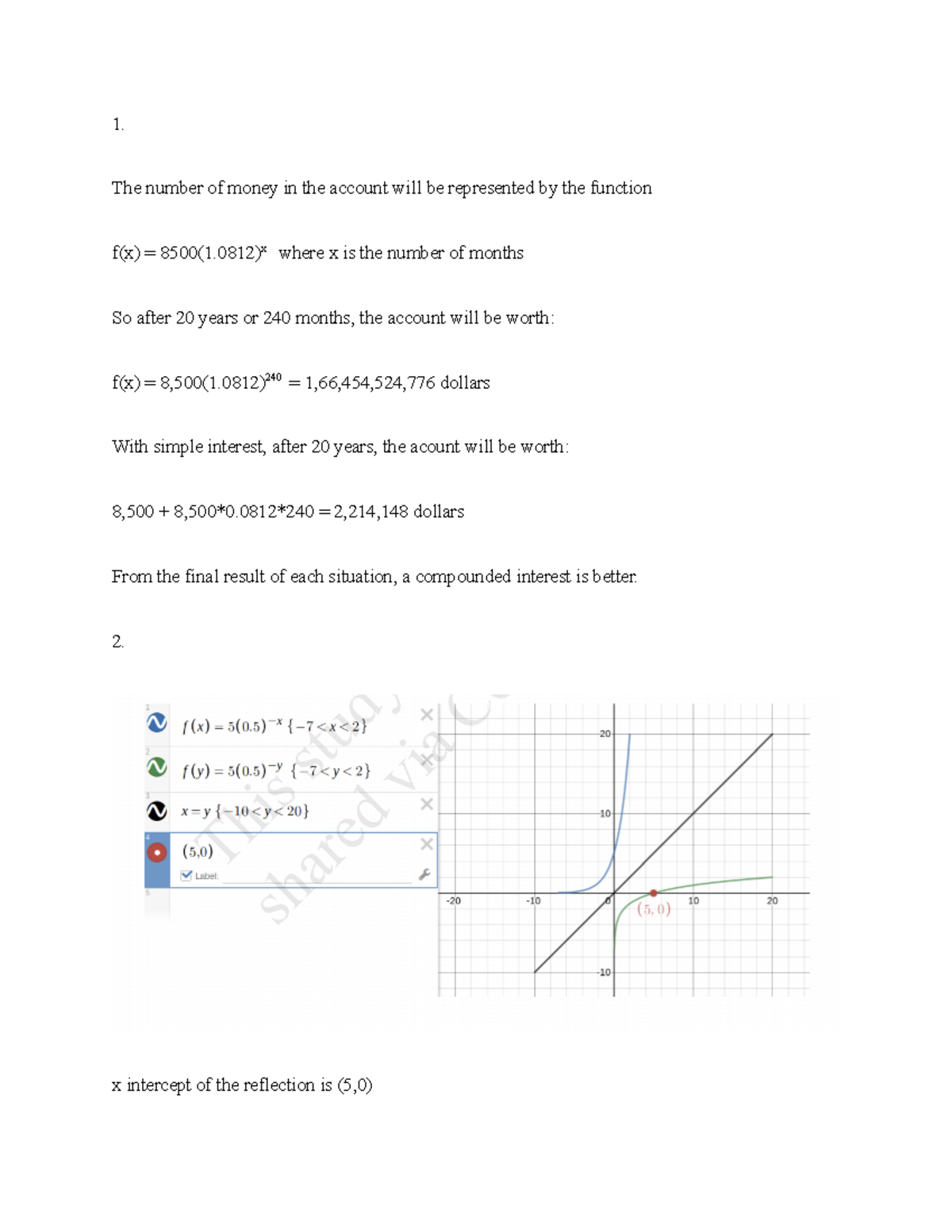 MATH1201 Unit5 Written Assignment - 1. The number of money in the ...