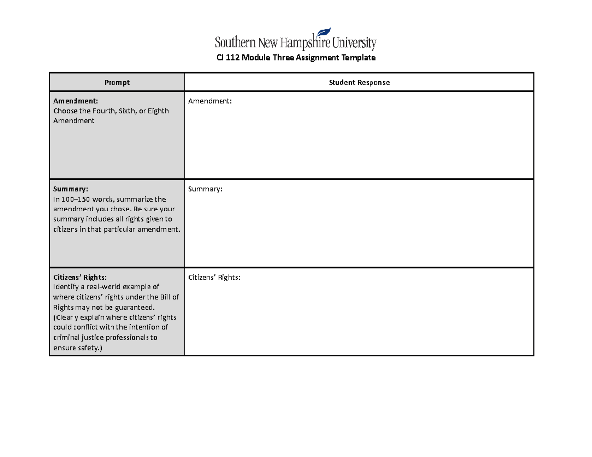 CJ 112 Module Three Assignment Template - CJ 112 Module Three ...