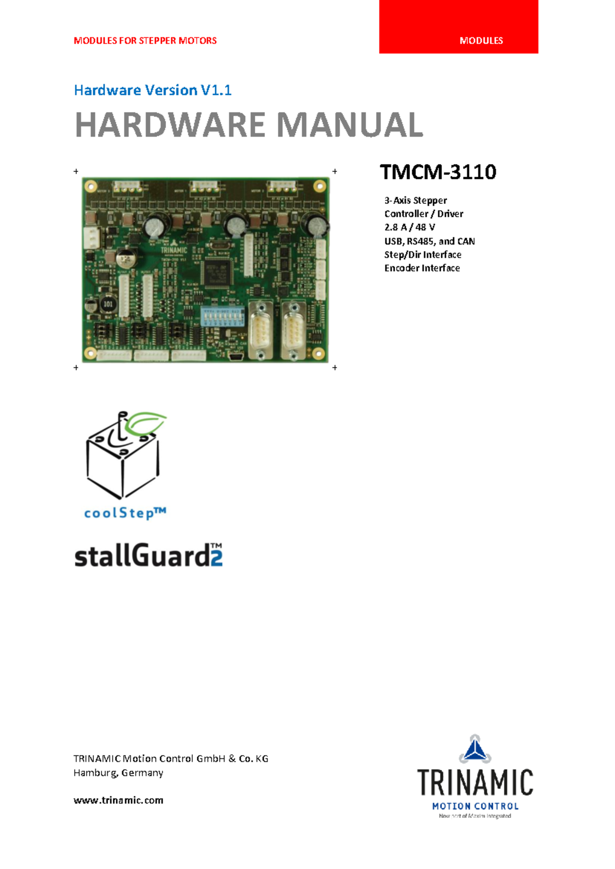 TMCM-3110 hardware manual hw1 - MODULES FOR STEPPER MOTORS MODULES ...