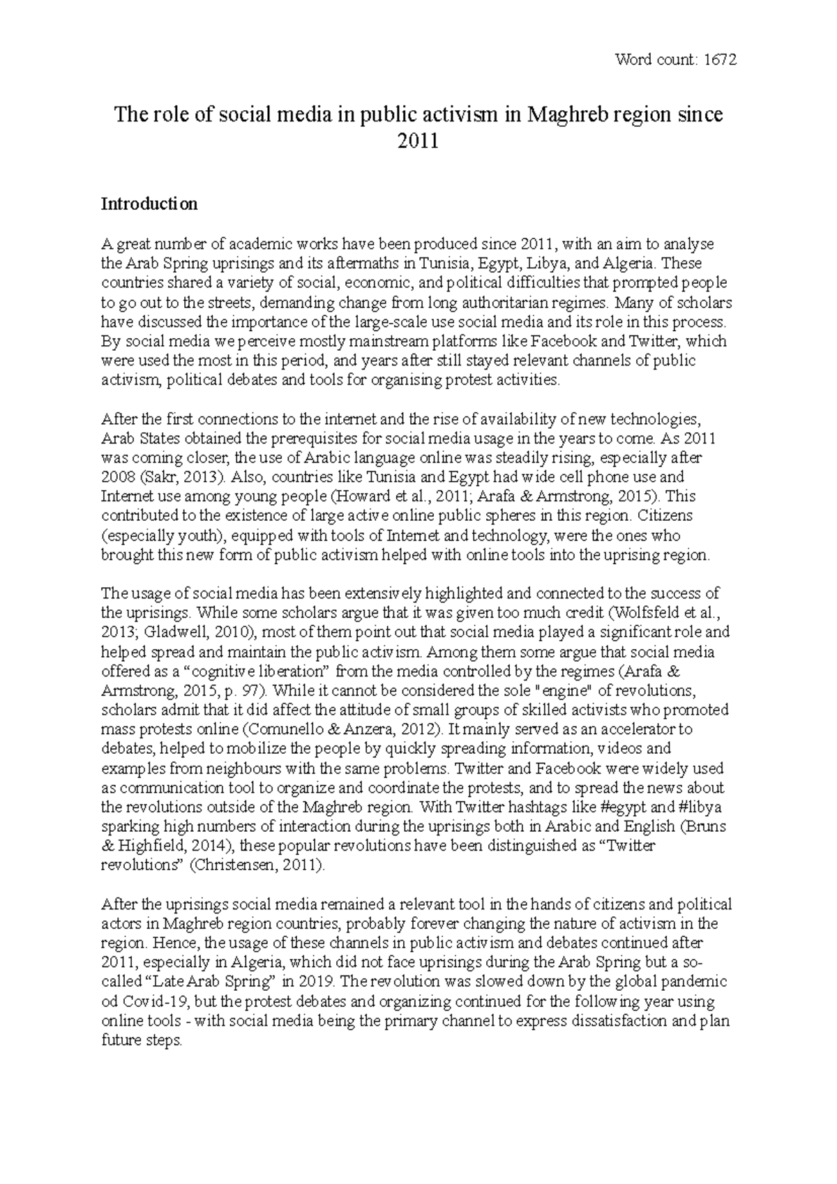 The role of social media in public activism in Maghreb region since ...