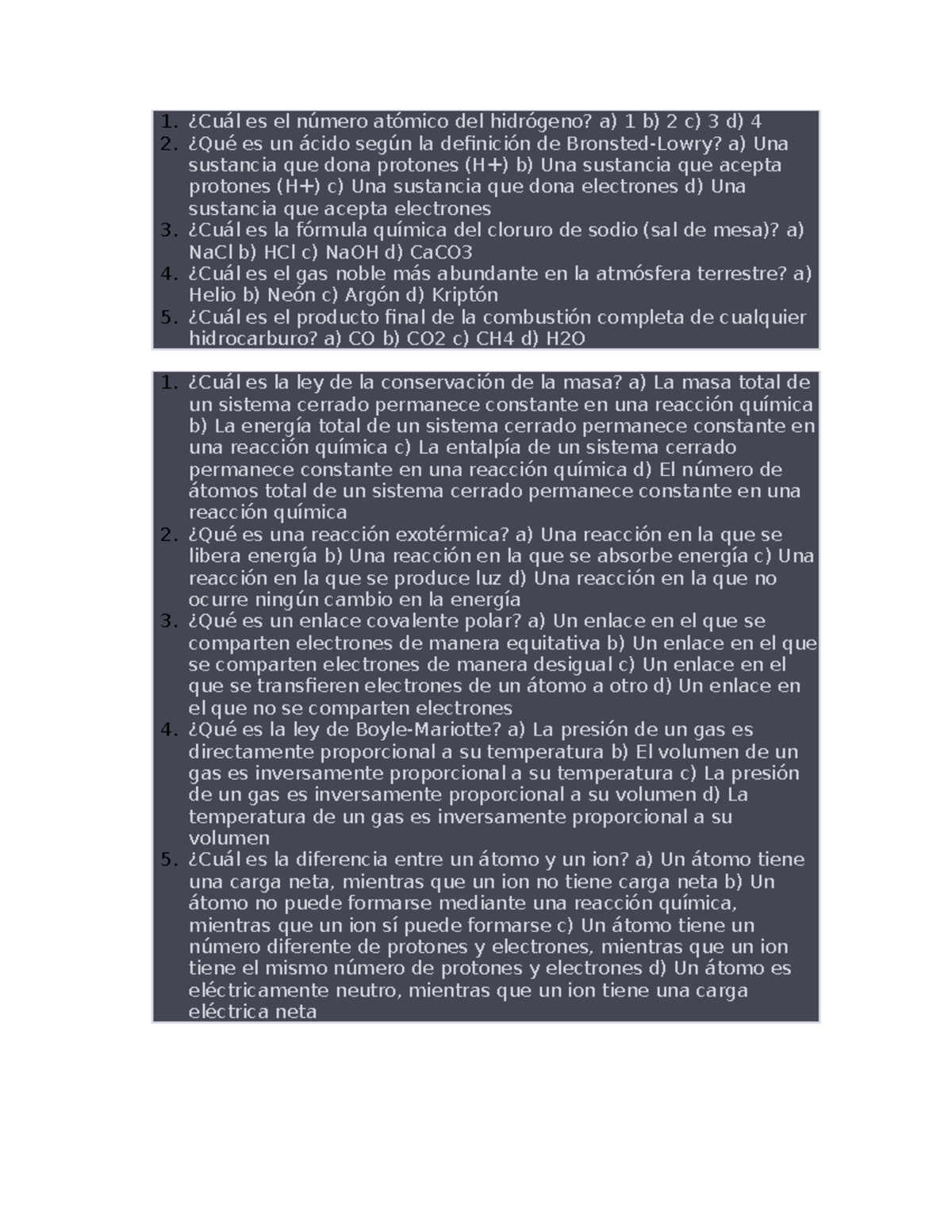 Atomico - quimica - ¿Cuál es el número atómico del hidrógeno? a) 1 b) 2 c) 3 d) 4 ¿Qué es un ...