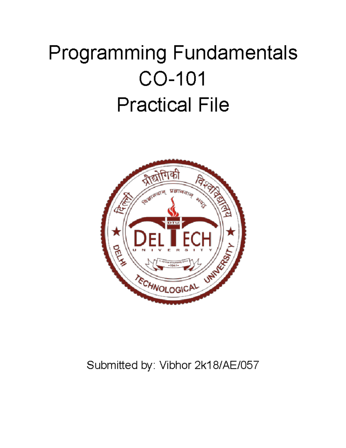 Programming Fundamentals just - Programming Fundamentals CO- Practical ...