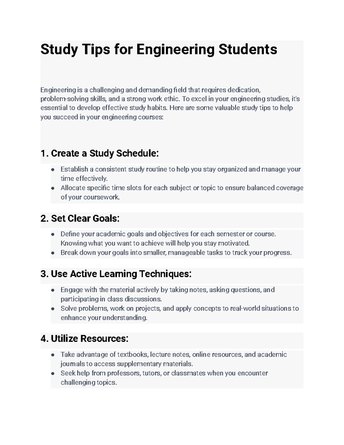 Study Tips for Engineering Students - Study Tips for Engineering ...