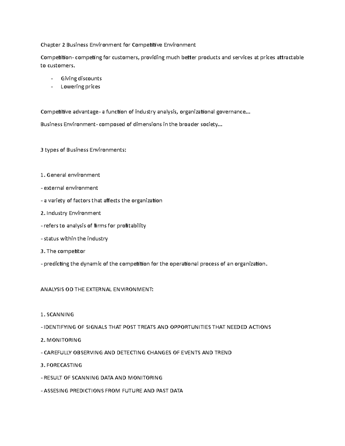 Chapter 2 Business Environment for Competitive Environment - Chapter 2 ...