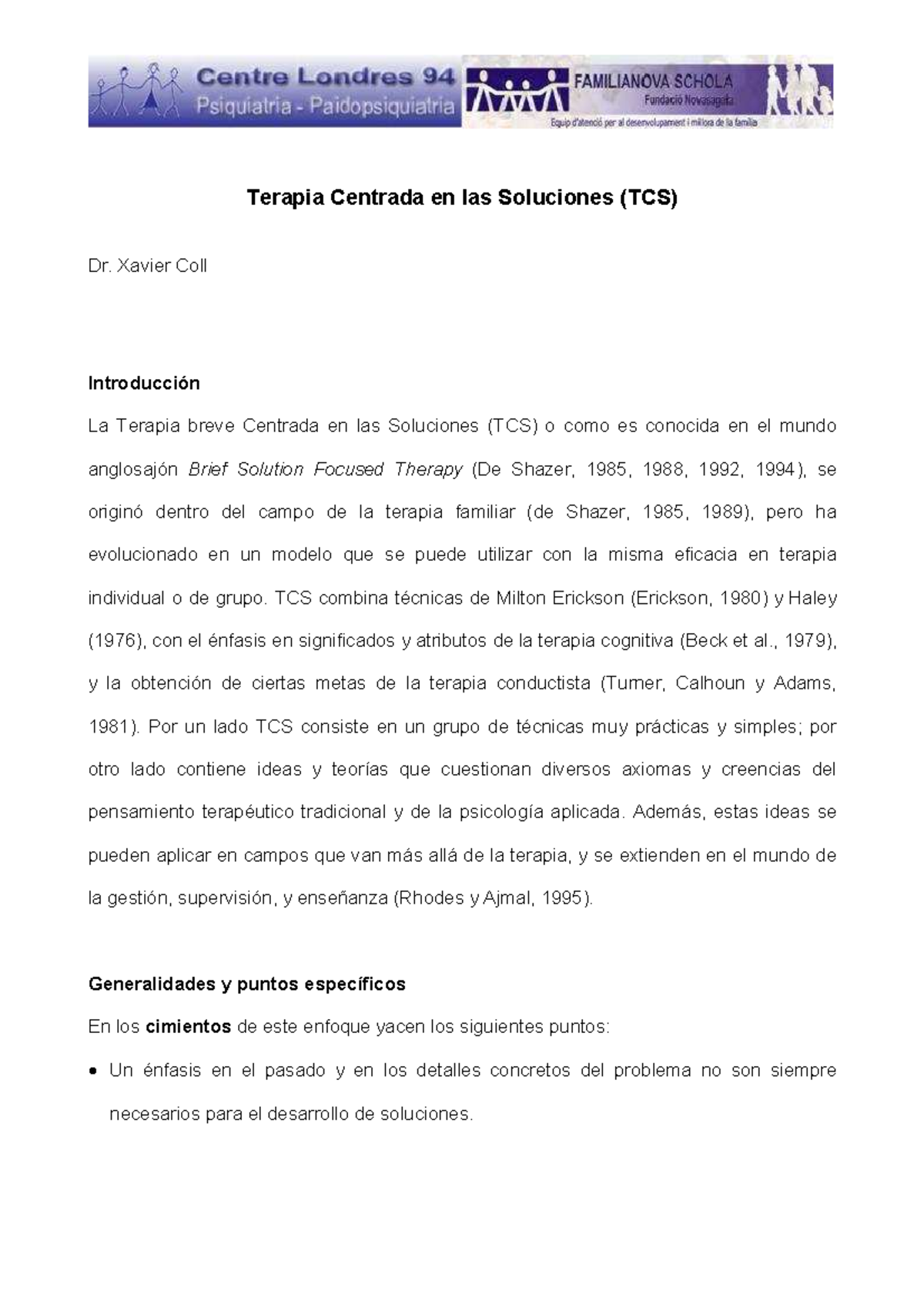8 Terapia centrada en las soluciones - Xavier Coll Introducción La ...