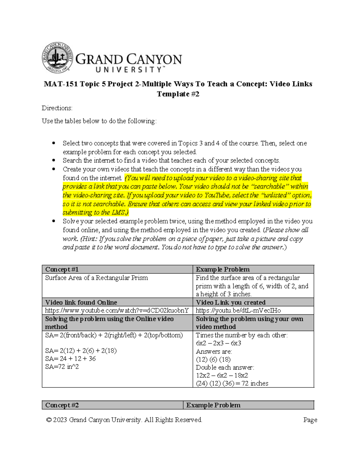 MAT151-T5 Project 2 - MATH assignment - MAT-151 Topic 5 Project 2 ...