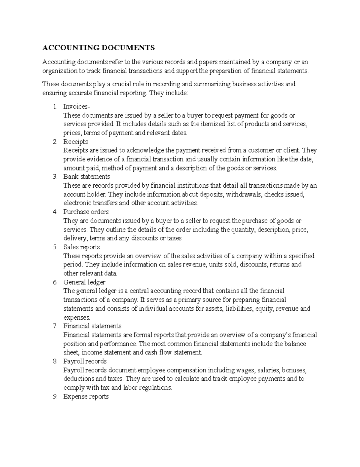 Management 1 Final - Types of budgets and accounting documents - Health ...
