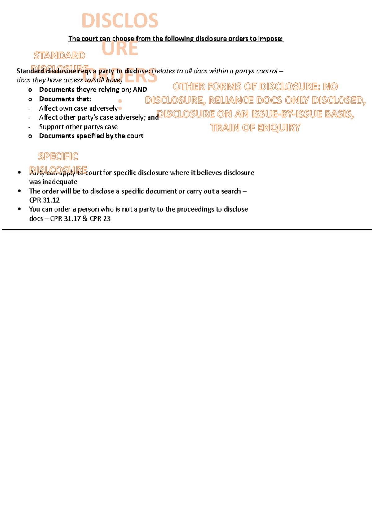 Disclosure - STANDARD DISCLOSURE The court can choose from the ...