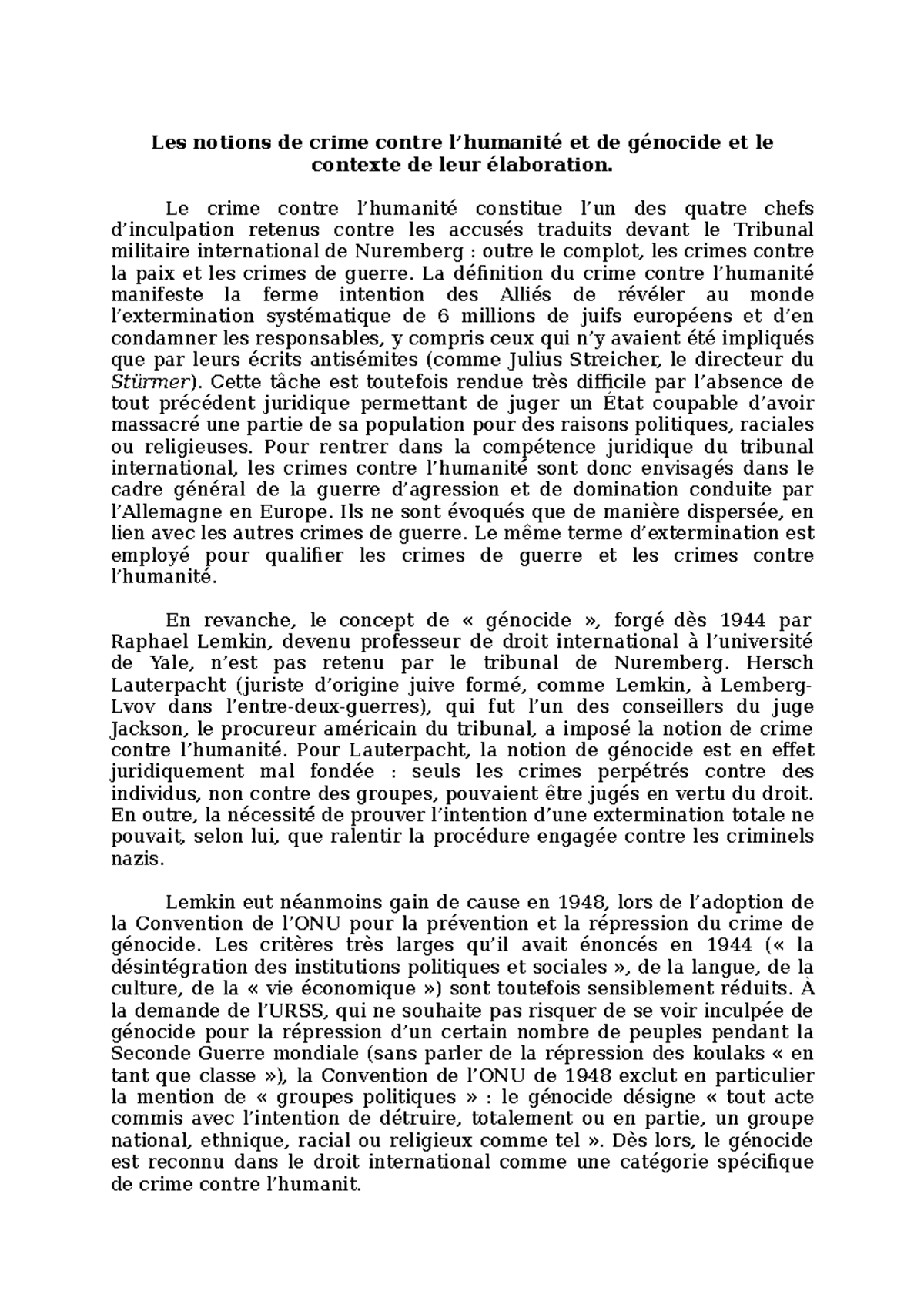 Les notions de crime contre l - Les notions de crime contre l’humanité ...