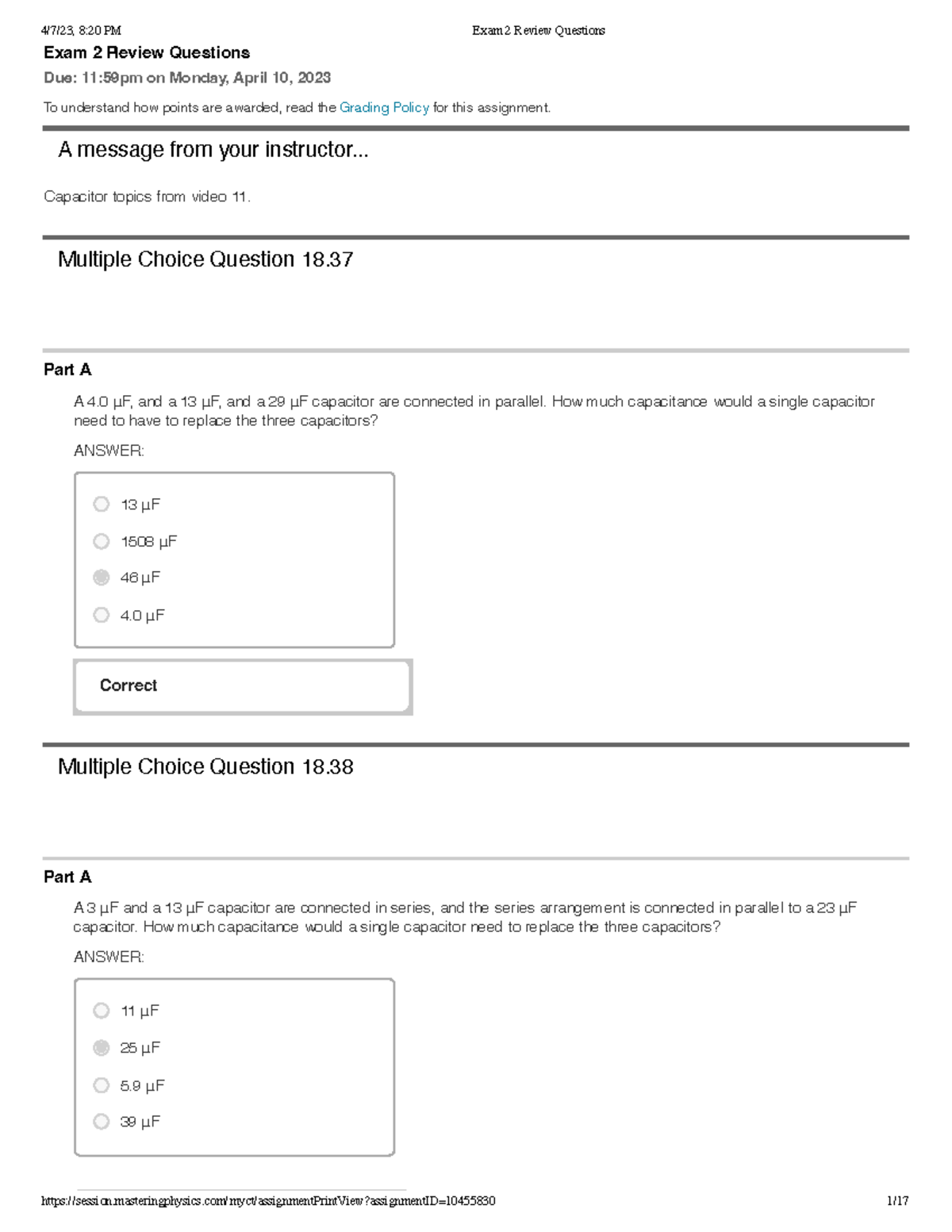 Phys 112 Exam 2 Review Questions Exam 2 Review Questions Due 11 59pm On Monday April 10