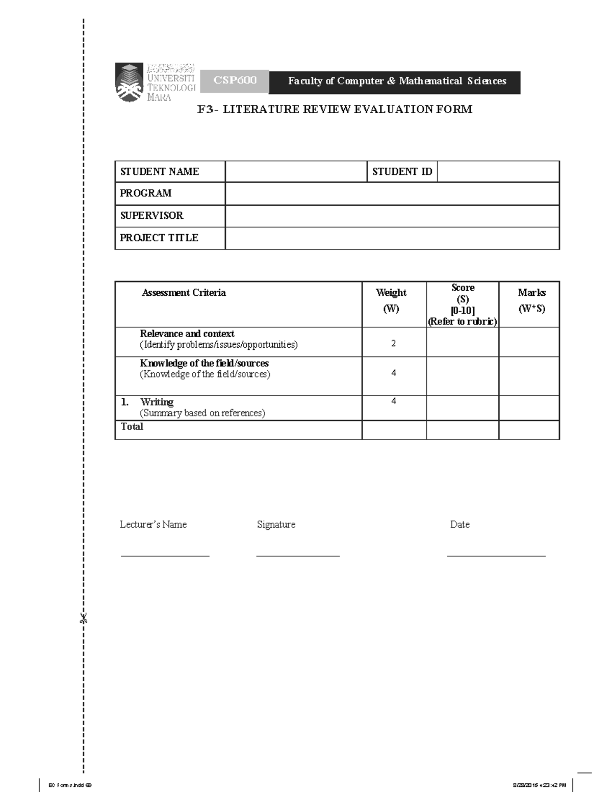 F3-Literature Review - form needed for FYP - EC Forms 69 8/28/2015 4:23 ...