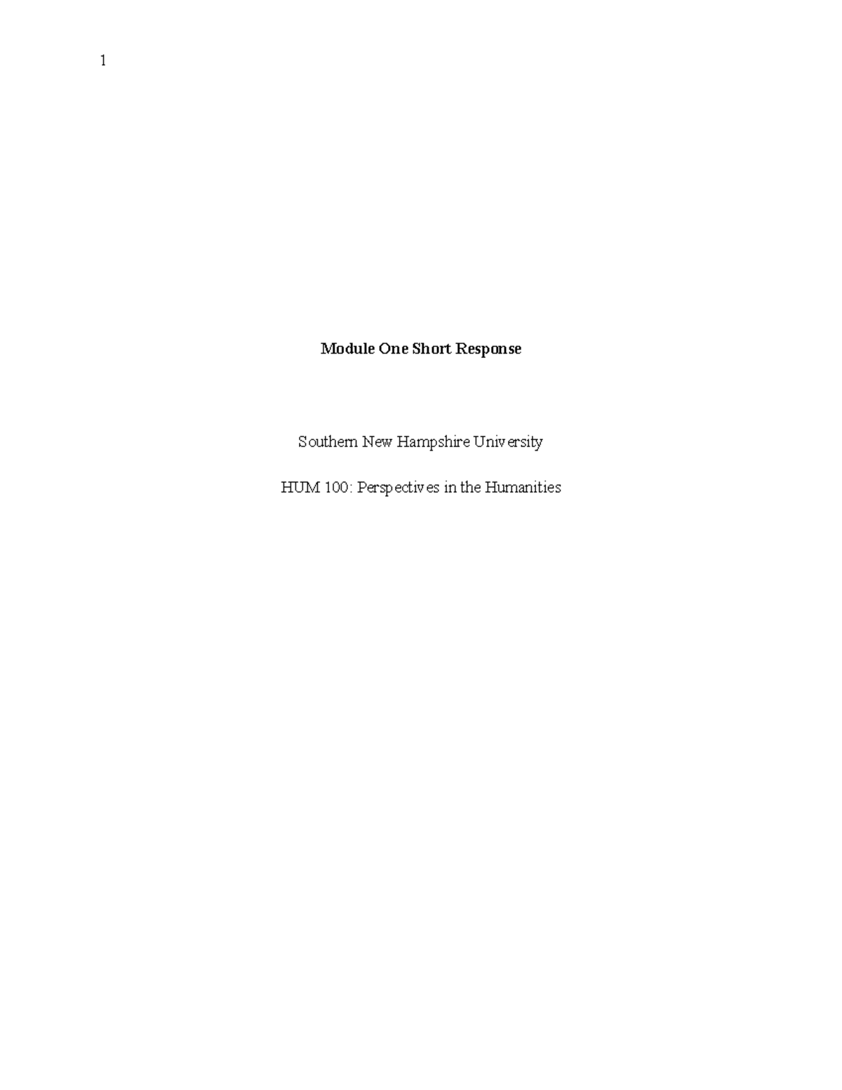 1-2 Short Response - Grade A - Module One Short Response Southern New ...